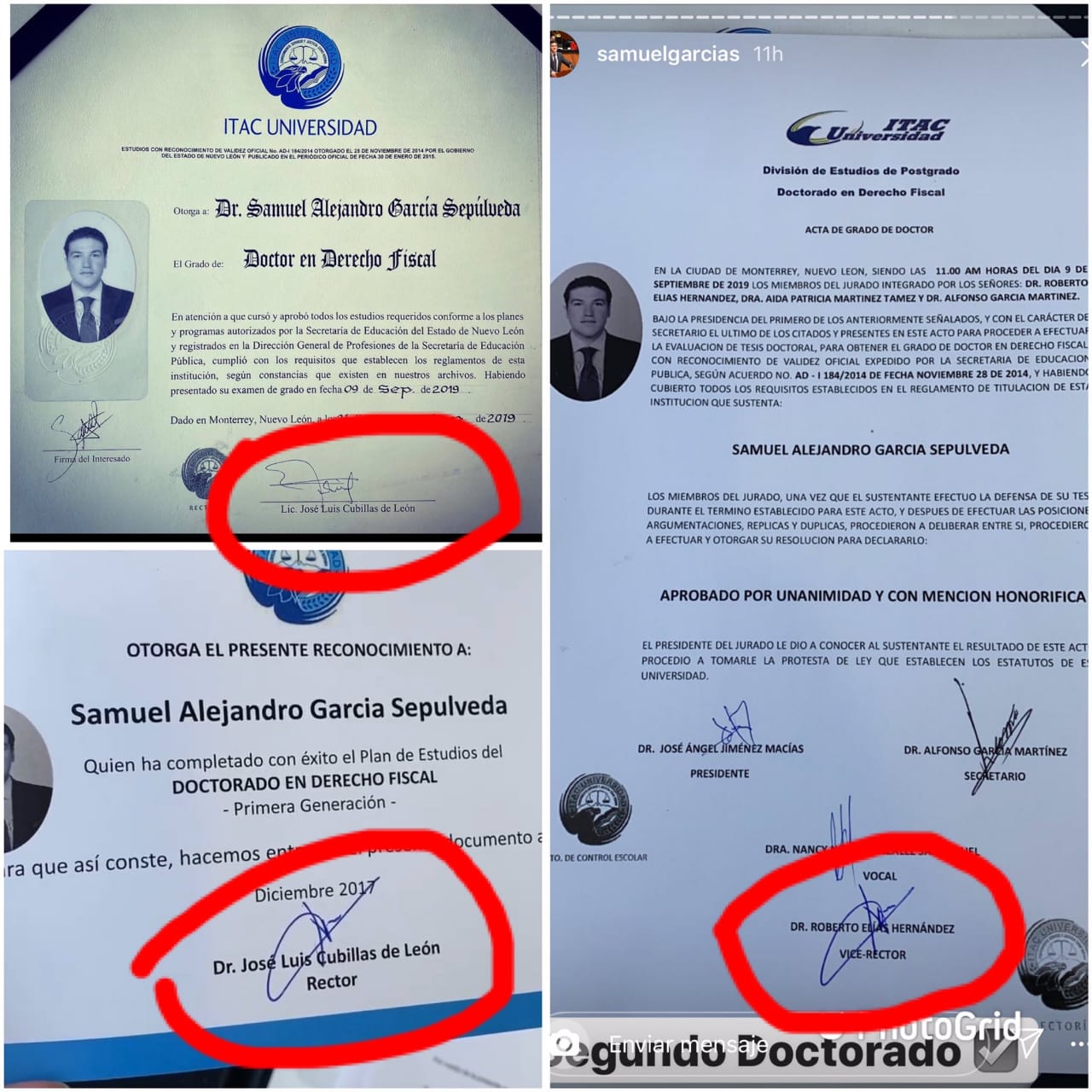 SAMUEL GARCÍA PRESUME DOCTORADO A TRAVES DE REDES SOCIALES Y LE ...