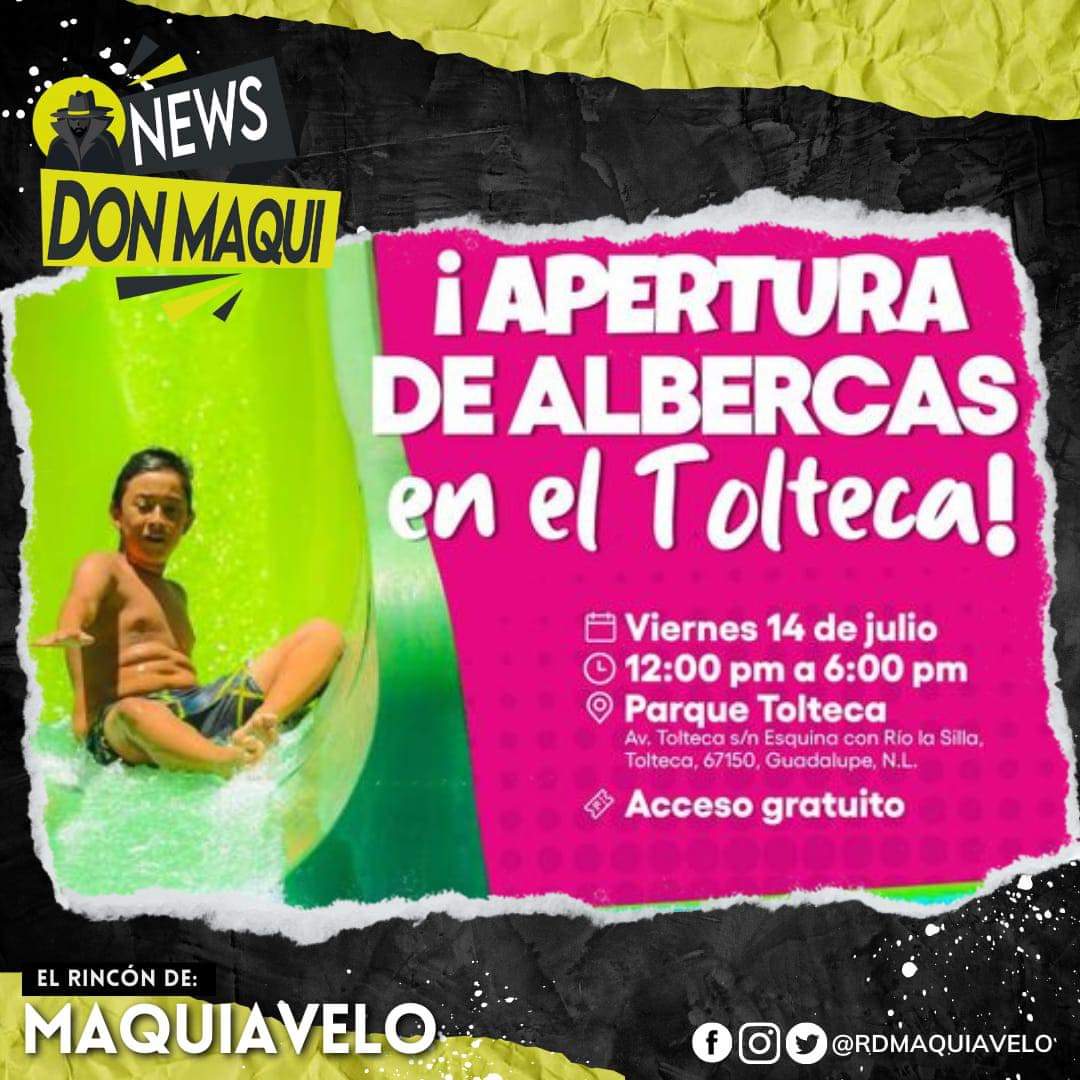 EL MUNICIPIO DE GUADALUPE ANUNCIA APERTURA DE LAS ALBERCAS EN PARQUE ...